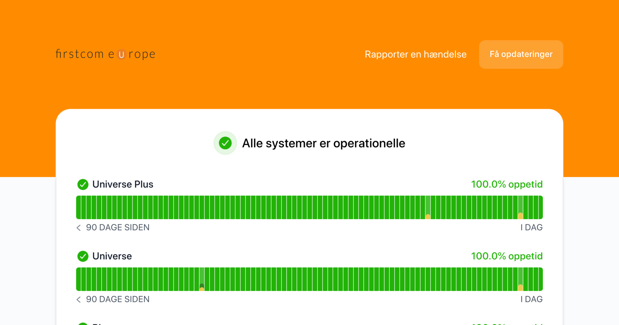 Firstcom Europe status page - Status